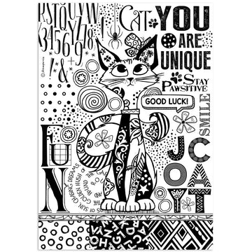 PRE-ORDER Stamperia FURRY FRIENDS - CAT ONE COLOR PRINT Decoupage Rice